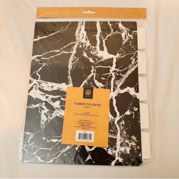 U Brands | Office | U Brands Dividers Black White Marble Print | Poshmark